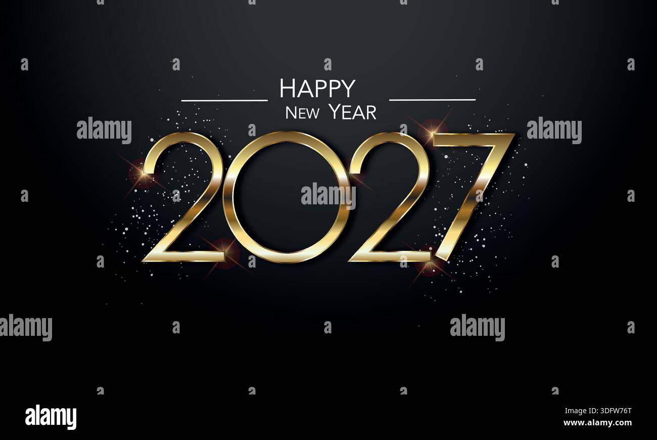 New year 2027 golden hi-res stock photography and images - Alamy