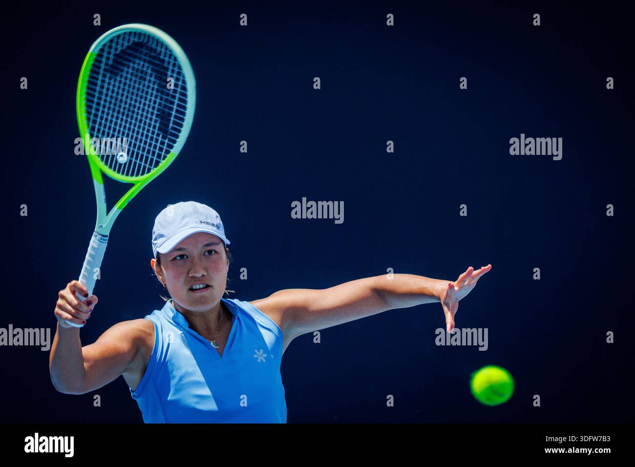 France’s Harmony Tan during a second round qualifying match against ...