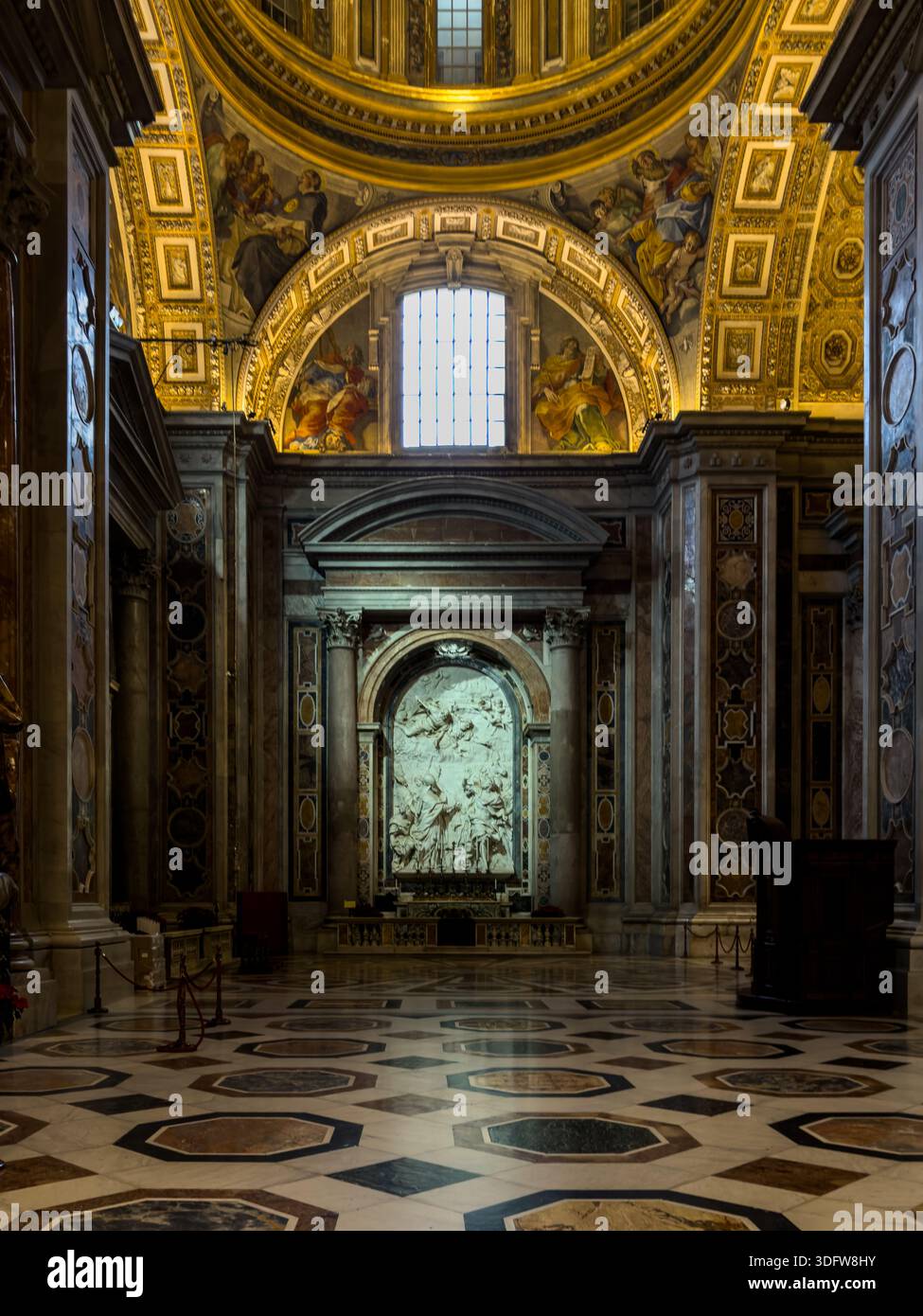 Detailed view of the ornate golden ceiling with intricate Renaissance ...