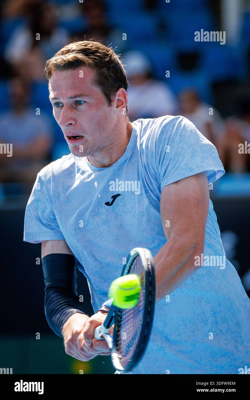 Belgium’s Kimmer Coppejans following a second round qualifying match ...
