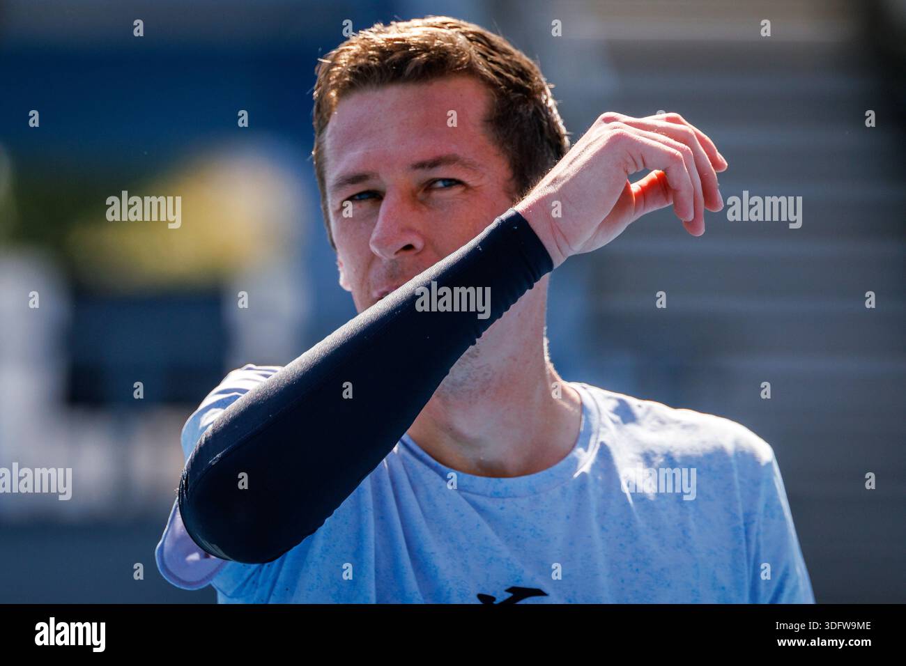 Belgium’s Kimmer Coppejans following a second round qualifying match ...