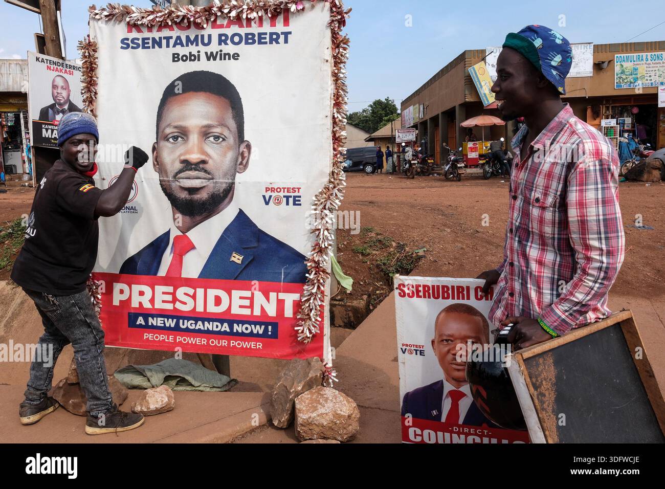 A supporter of Uganda opposition presidential candidate Robert ...