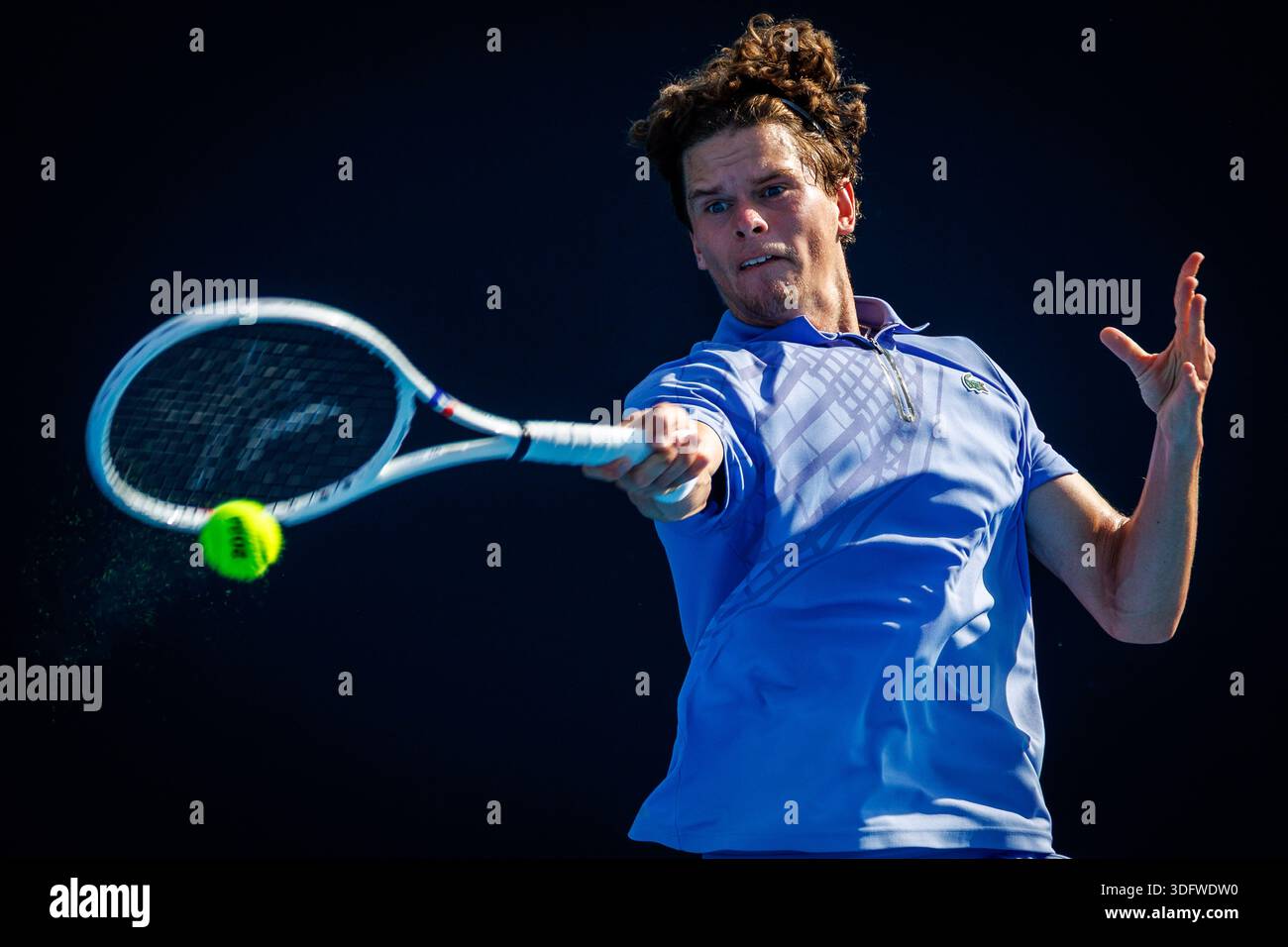 Belgium’s Alexander Blockx during a second round qualifying match ...