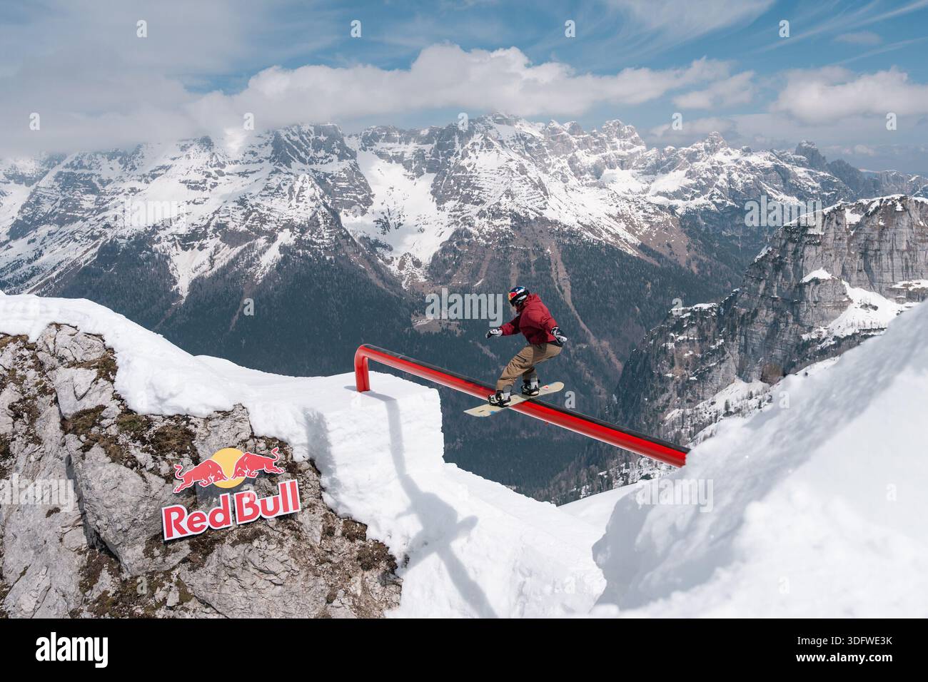Felix Georgii performing during the Slopestyle on the Edge at Sella ...