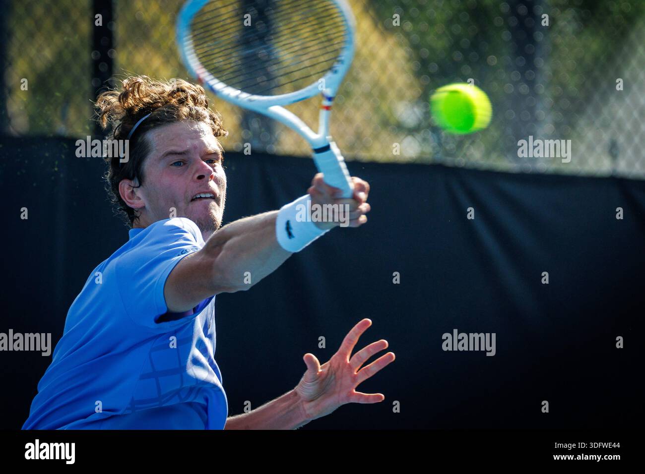 Belgium’s Alexander Blockx during a second round qualifying match ...