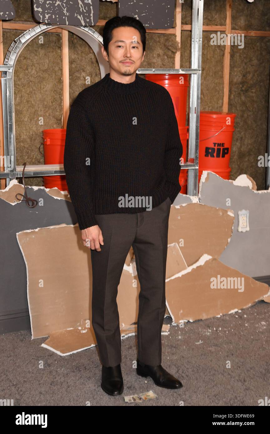 NEW YORK, NY - JANUARY 13: Steven Yeun at the Netflix World premiere of ...