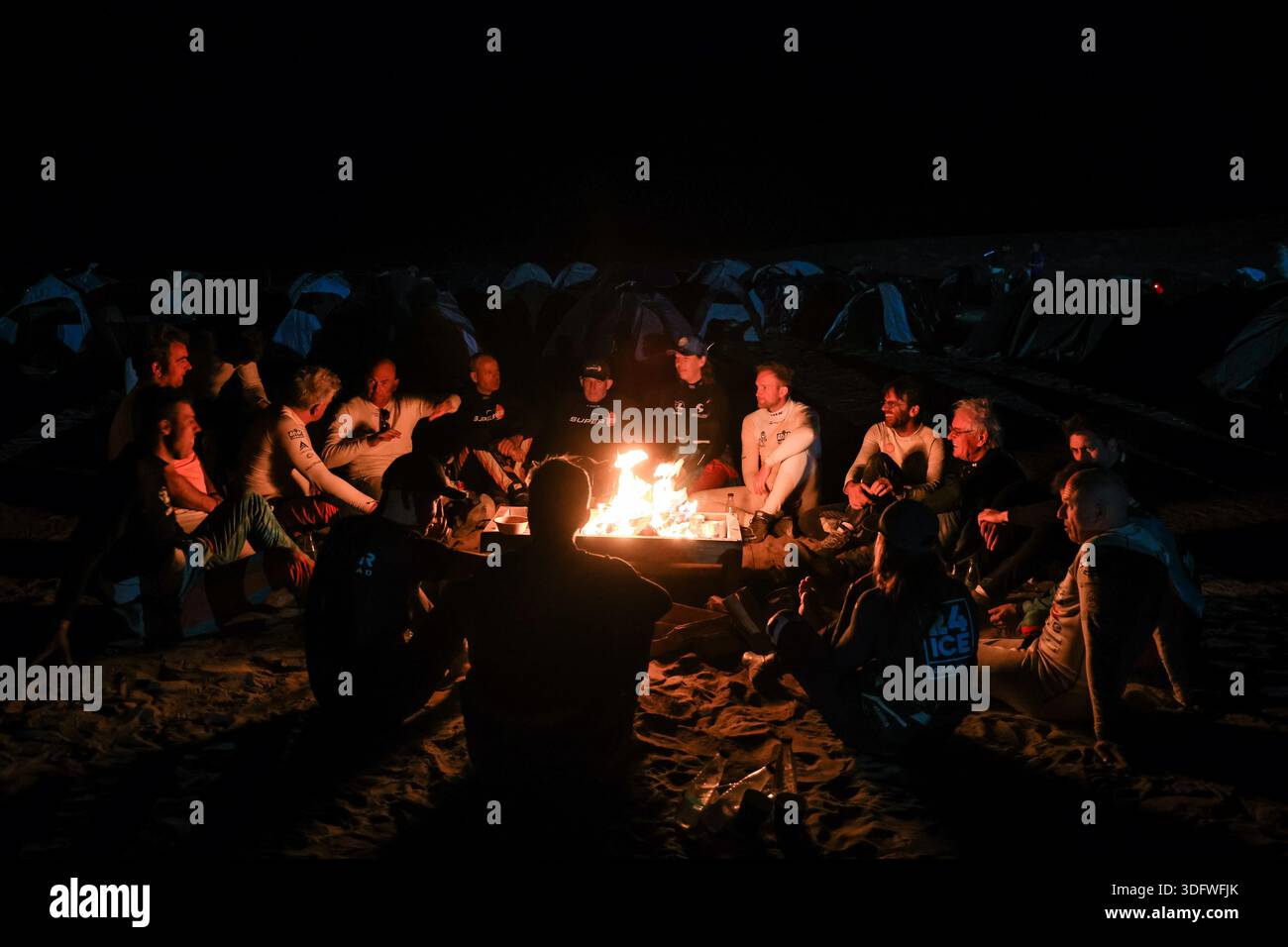Fire at the bivouac during the Stage 10 of the Dakar 2026, on January ...