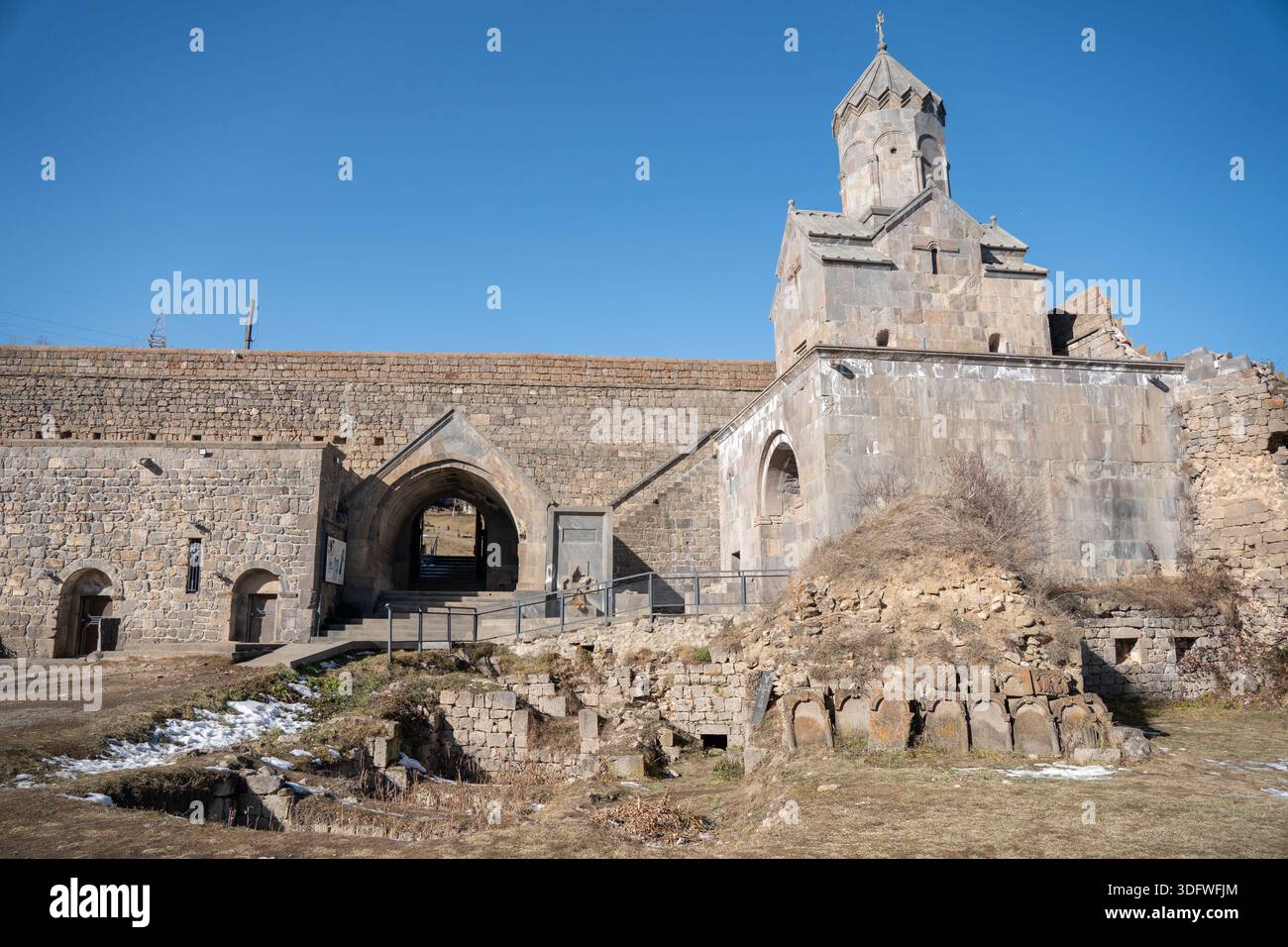 Tatev, Armenia - January 08, 2026: Main gate and defensive walls of ...