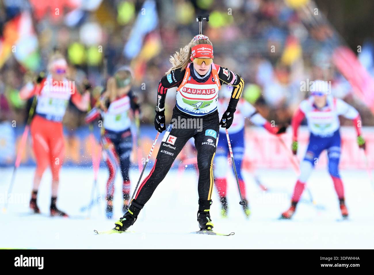 14 January 2026, Bavaria, Ruhpolding: Biathlon: World Cup, relay 4 x 6 ...