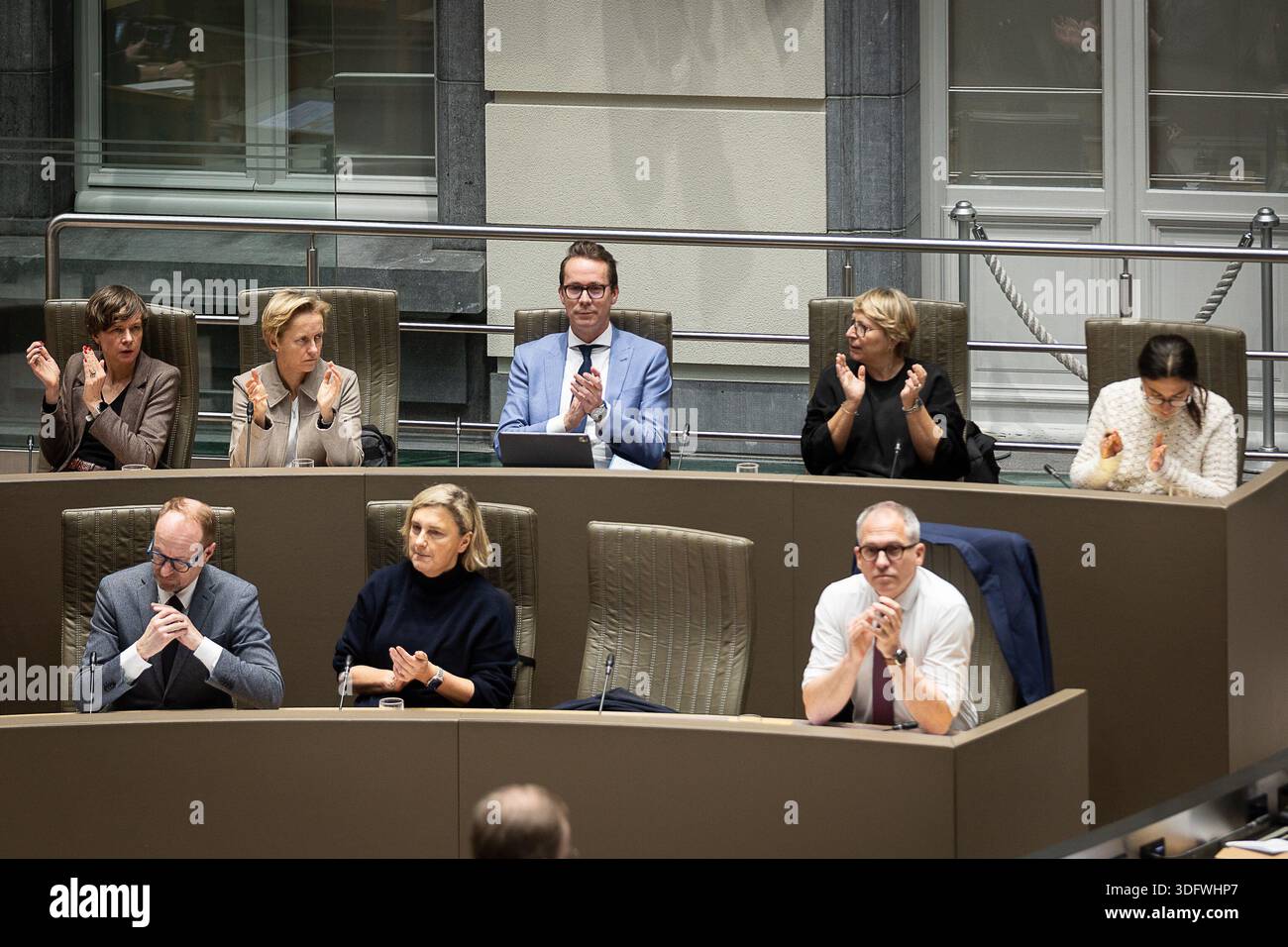 The Flemish Ministers pictured during a plenary session of the Flemish ...