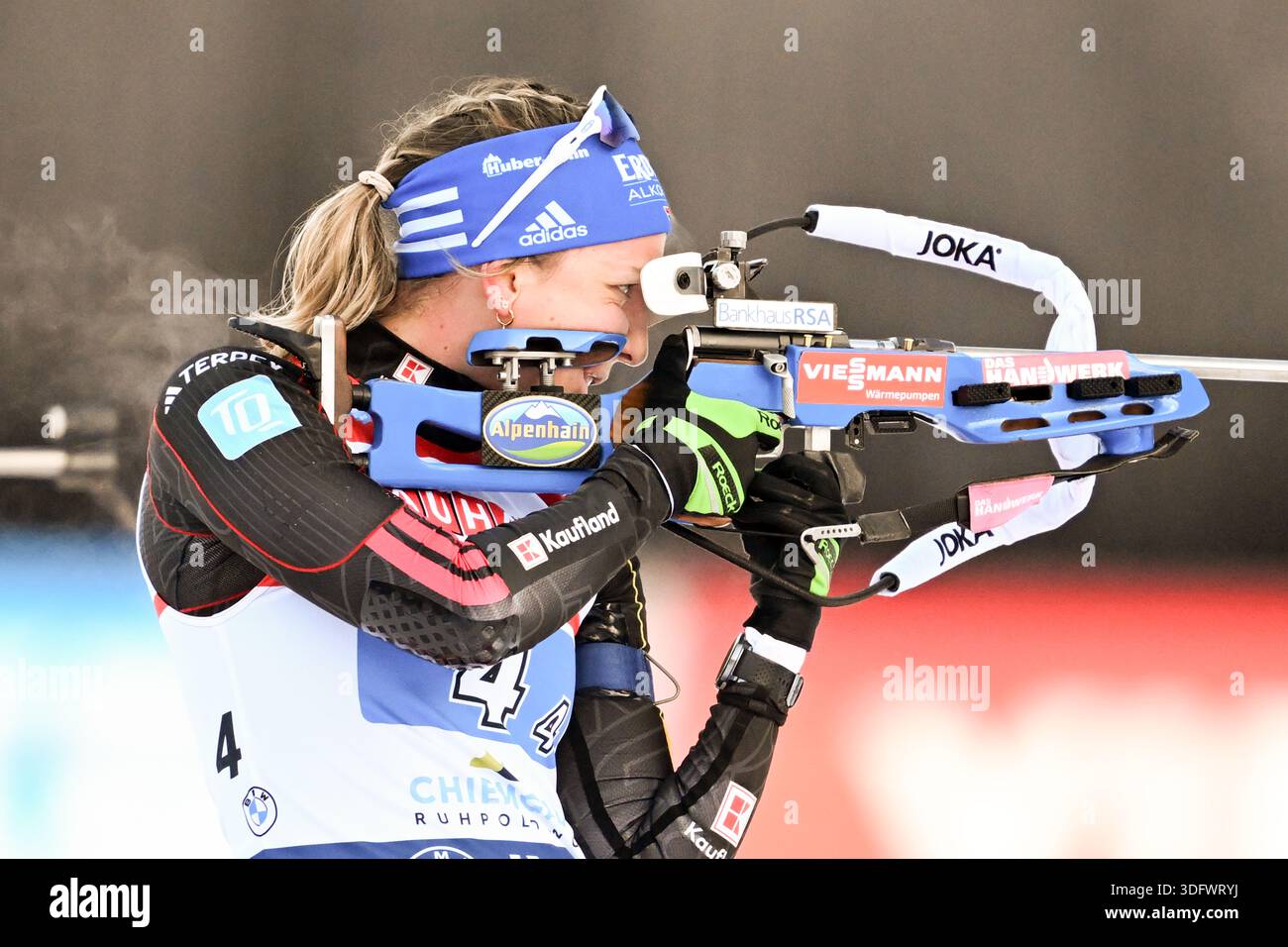 14 January 2026, Bavaria, Ruhpolding: Biathlon: World Cup, relay 4 x 6 ...