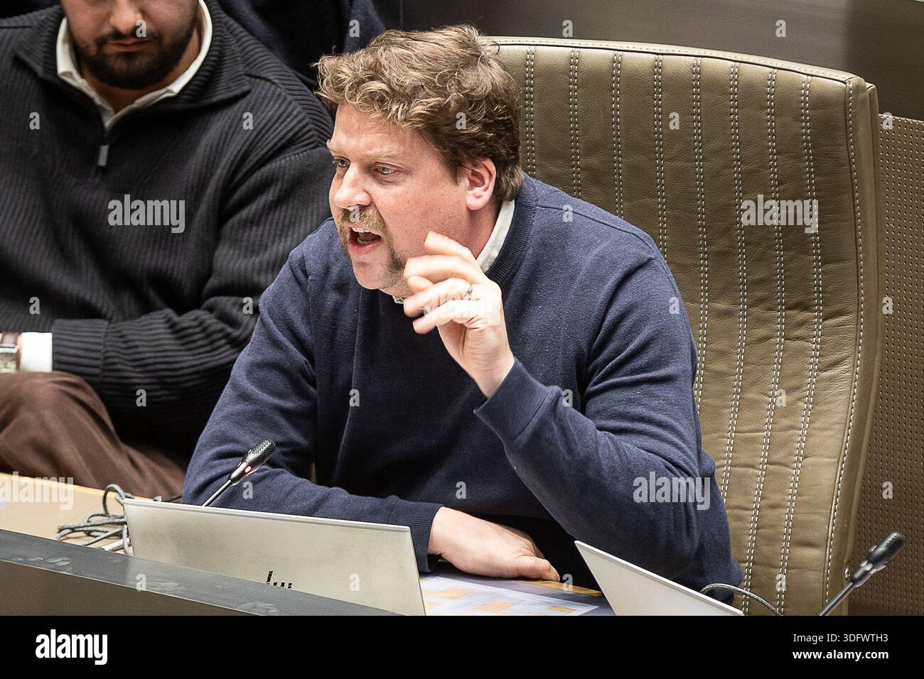 Groen's Jeremie Vaneeckhout pictured during a plenary session of the ...