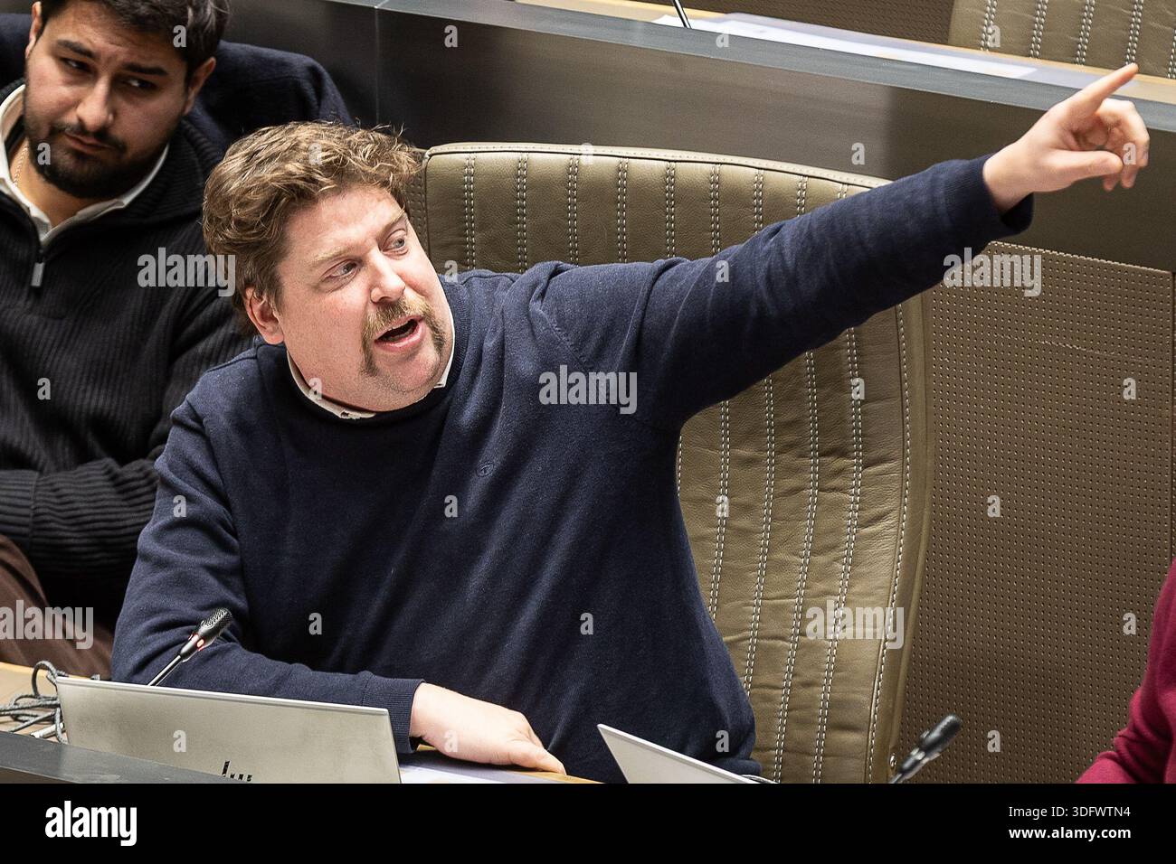Groen's Jeremie Vaneeckhout pictured during a plenary session of the ...