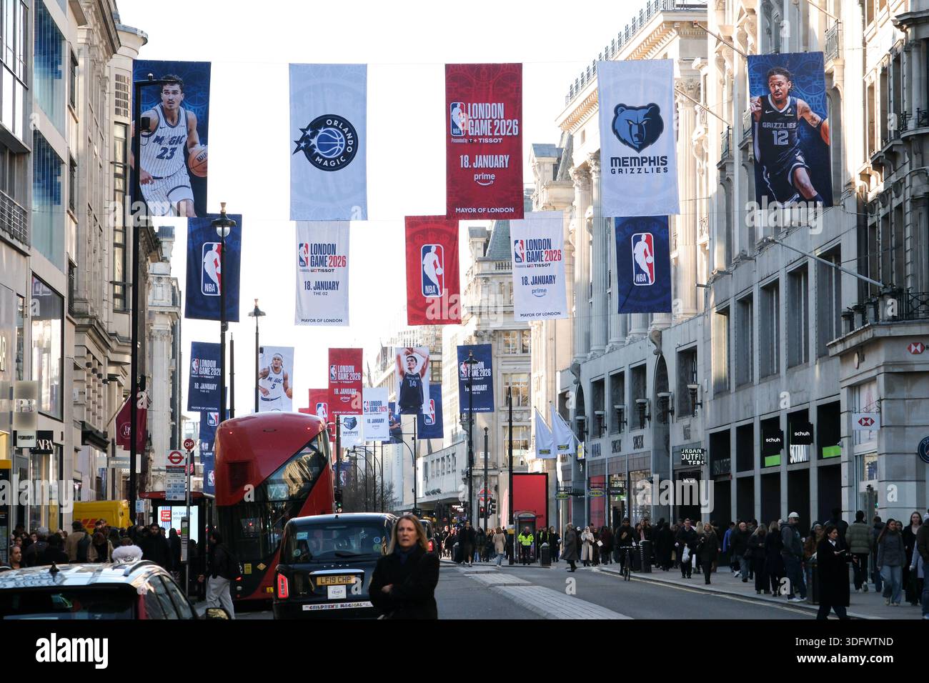 Oxford Street, London, UK. 14th Jan 2026. Banners on Oxford Street for ...