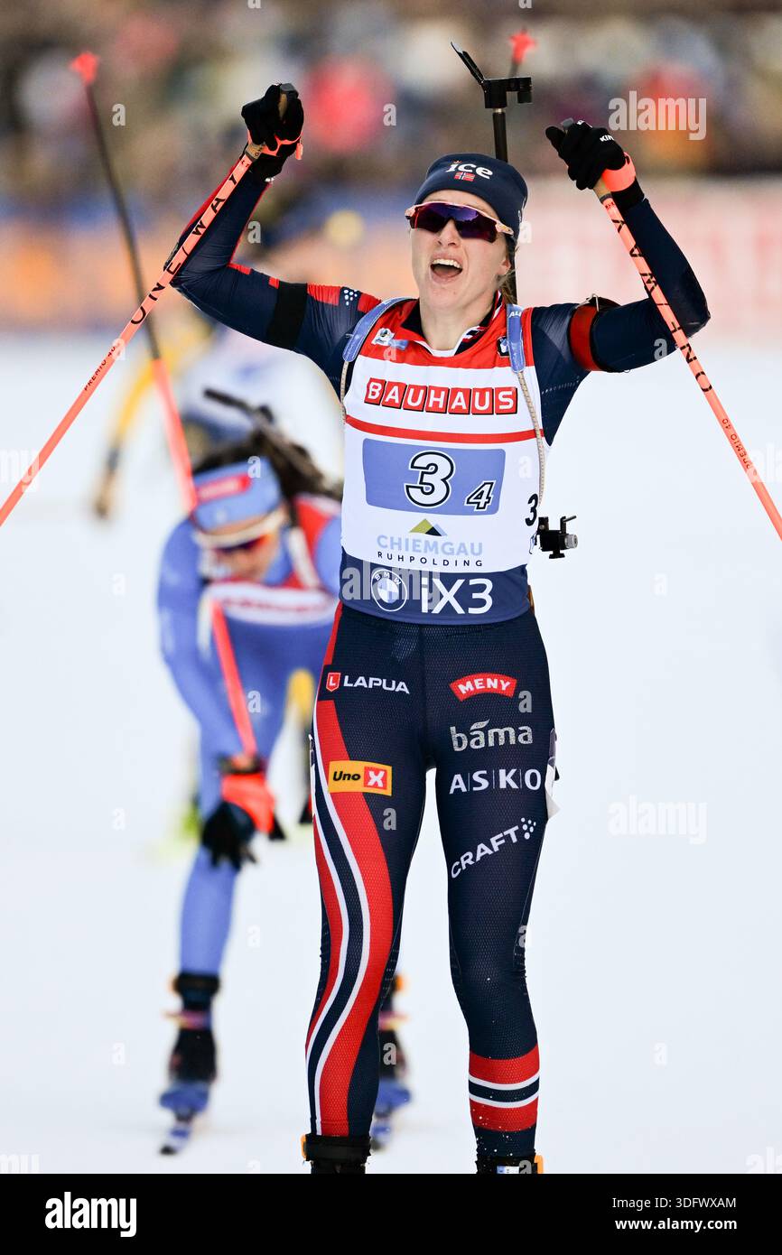 14 January 2026, Bavaria, Ruhpolding: Biathlon: World Cup, relay 4 x 6 ...