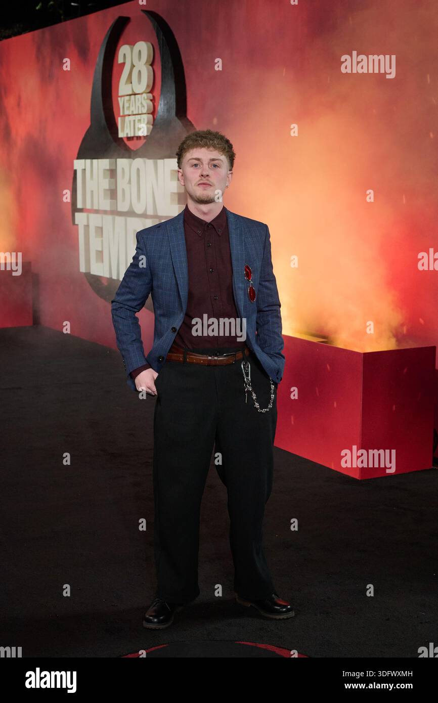 Sam Locke pictured attending the World Premiere of 28 Years Later: The ...