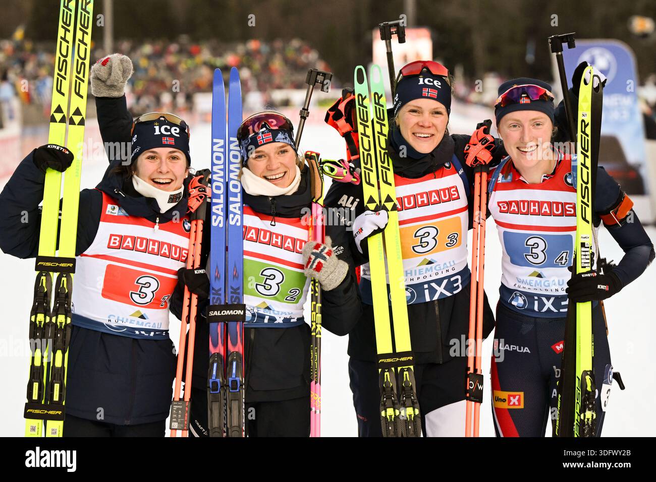 14 January 2026, Bavaria, Ruhpolding: Biathlon: World Cup, 4 x 6 km ...