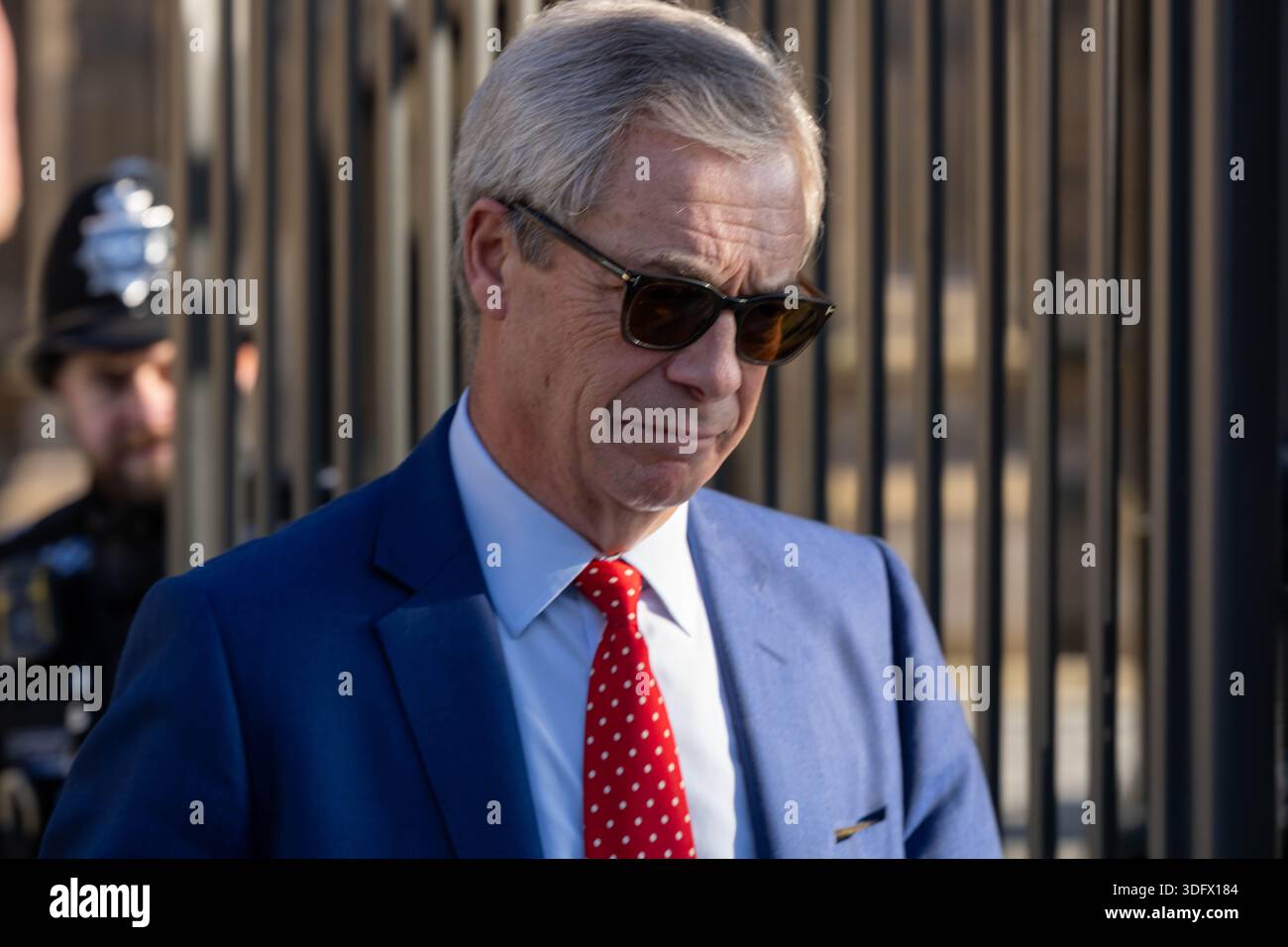 London UK 14 Jan 2026 Nigel Farage MP, Leader of Reform UK, leaves the ...