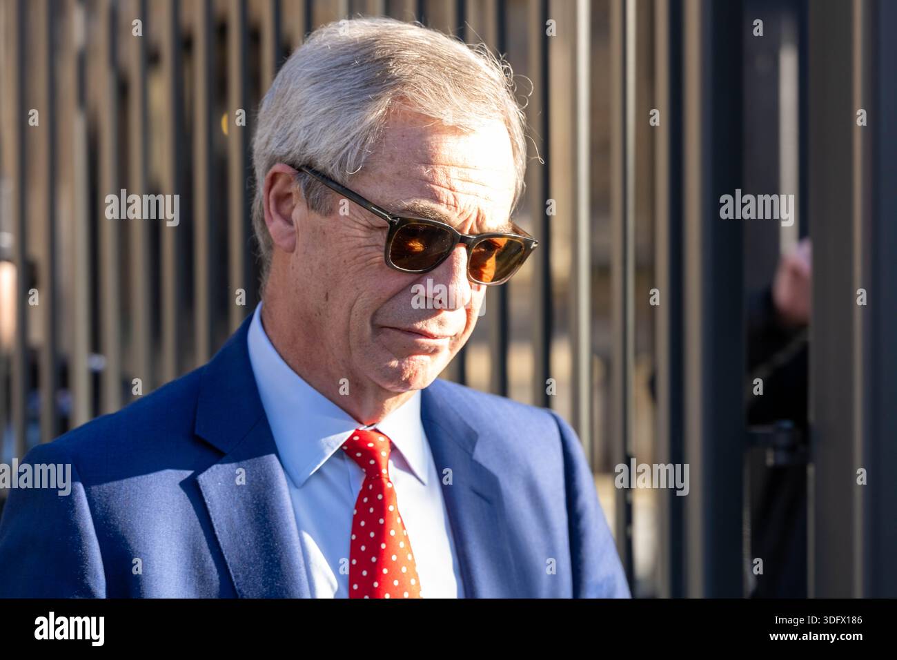 London UK 14 Jan 2026 Nigel Farage MP, Leader of Reform UK, leaves the ...