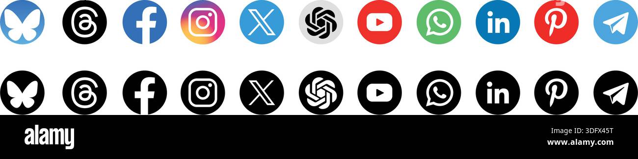 Twitter facebook logos Stock Vector Images - Alamy