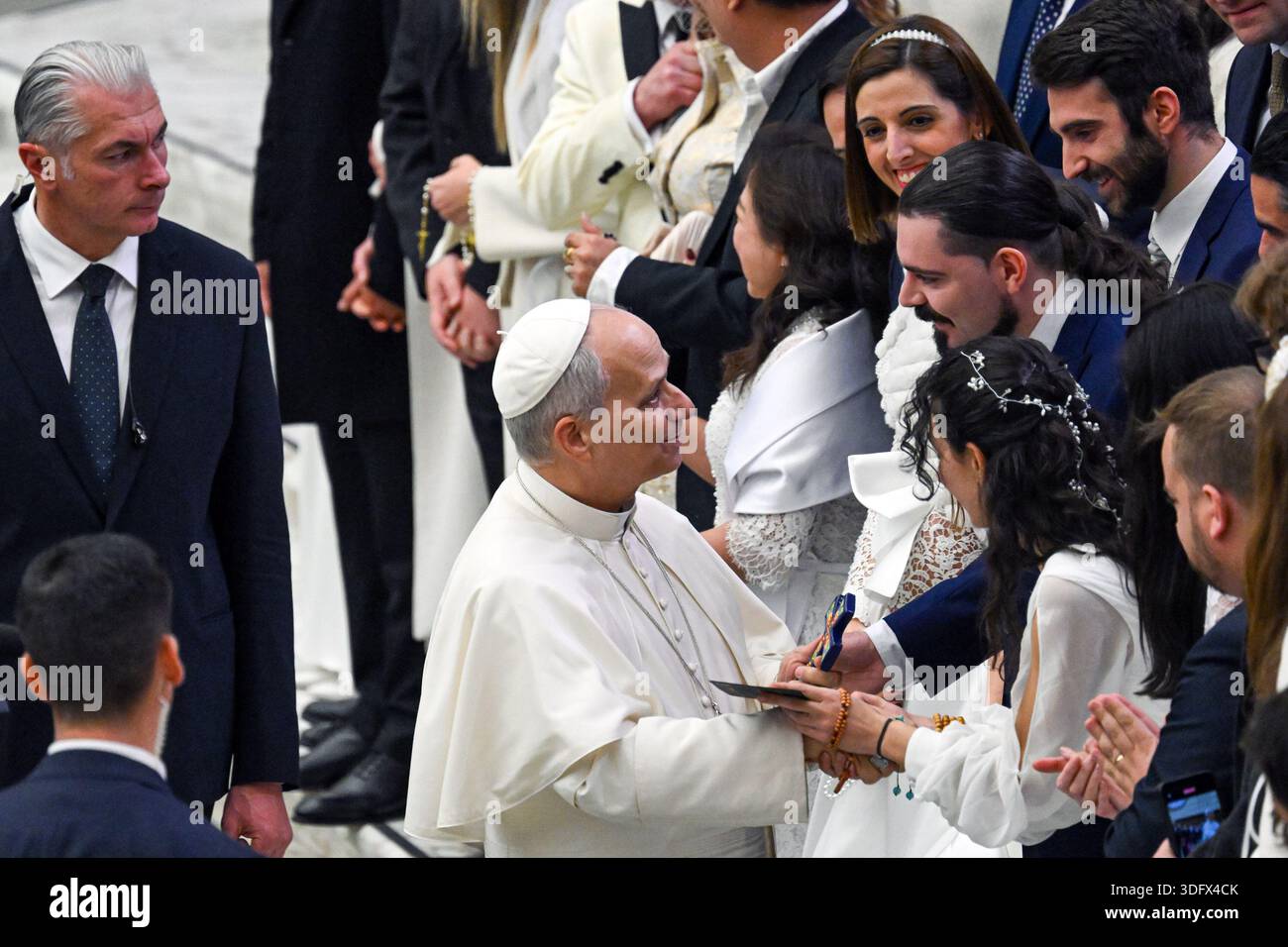 **NO LIBRI** Italy, Rome, Vatican, 2026/1/14.Pope Leo XIV Listen to the ...
