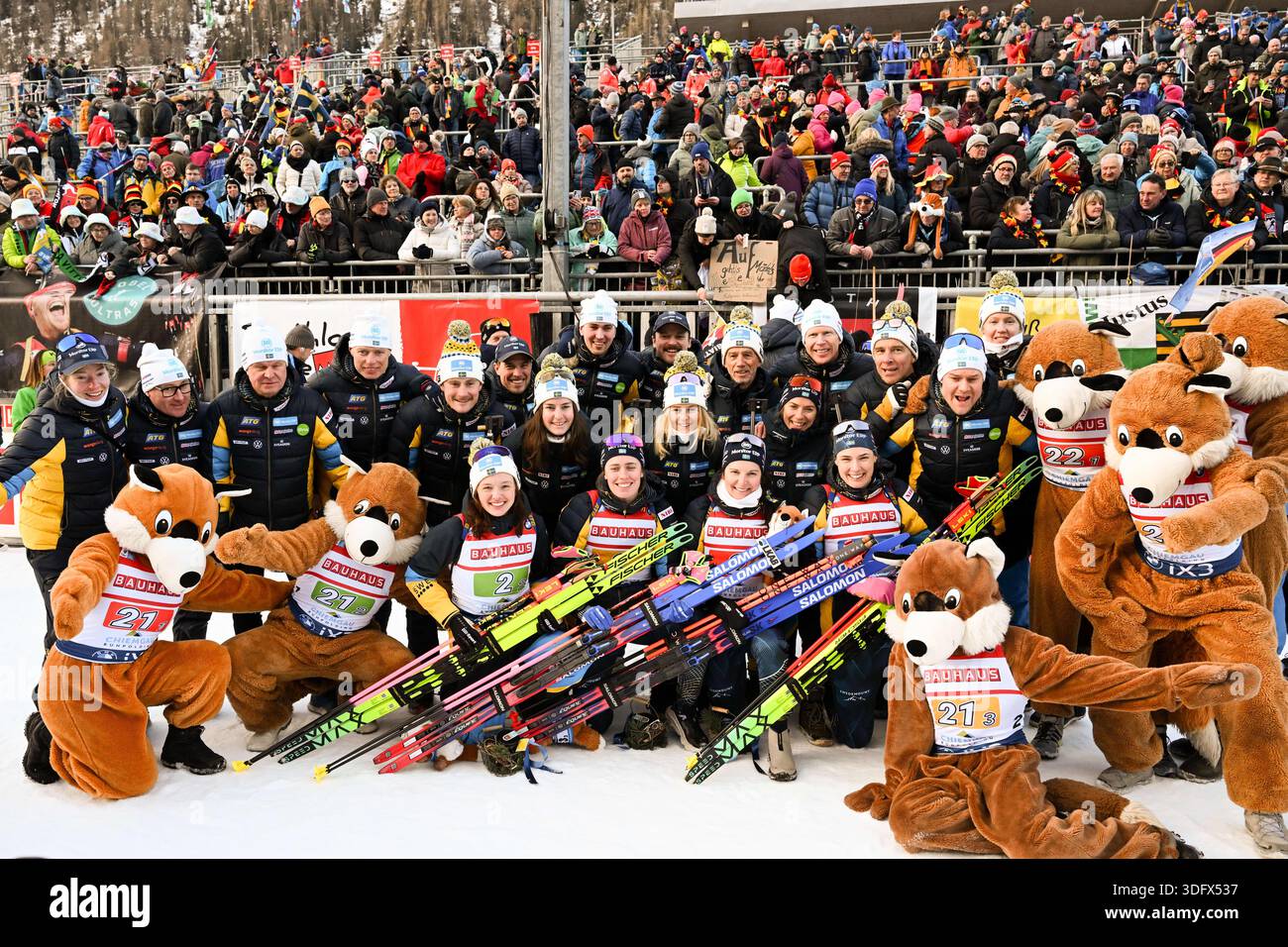 14 January 2026, Bavaria, Ruhpolding: Biathlon: World Cup, 4 x 6 km ...