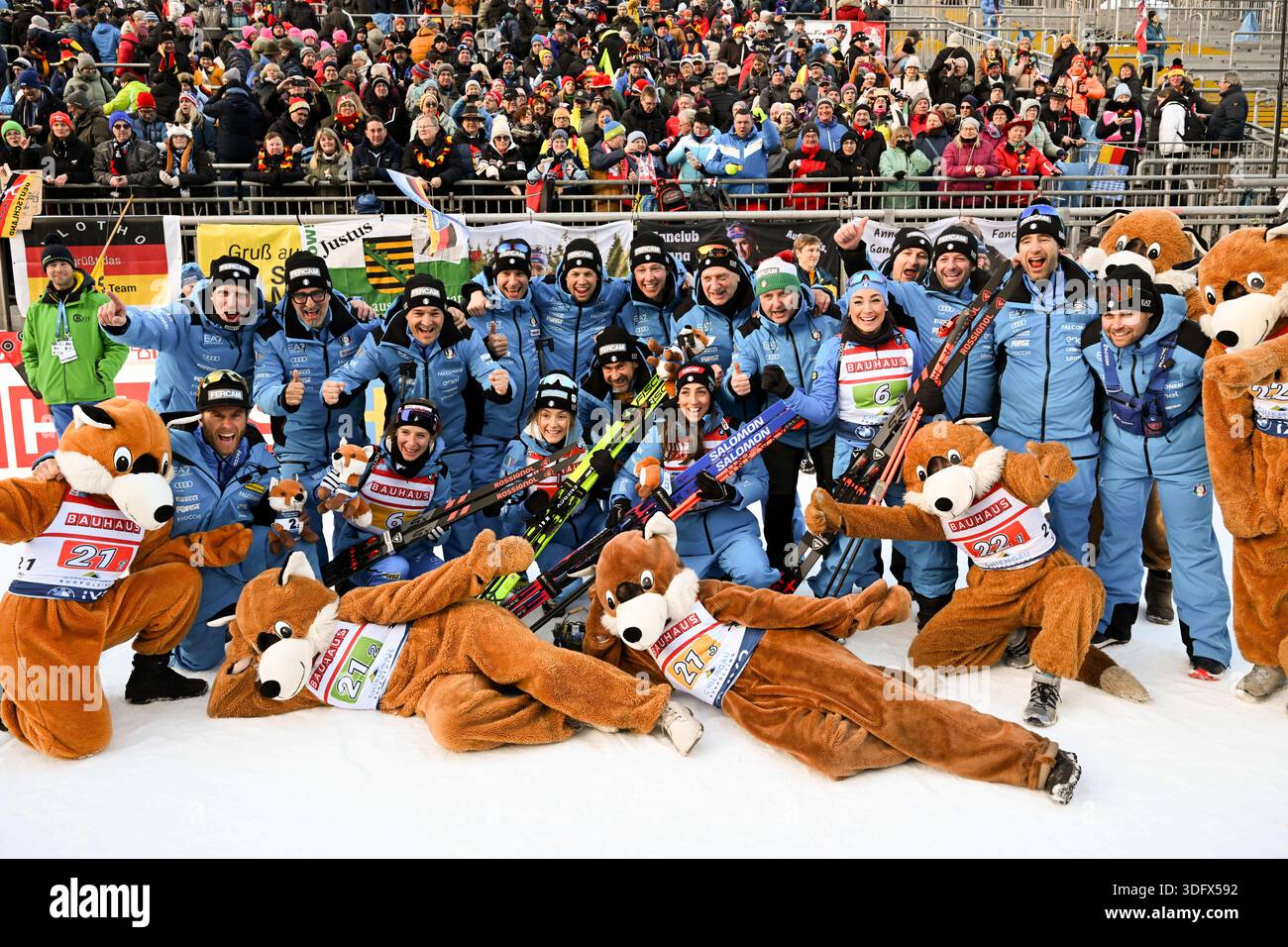 14 January 2026, Bavaria, Ruhpolding: Biathlon: World Cup, 4 x 6 km ...
