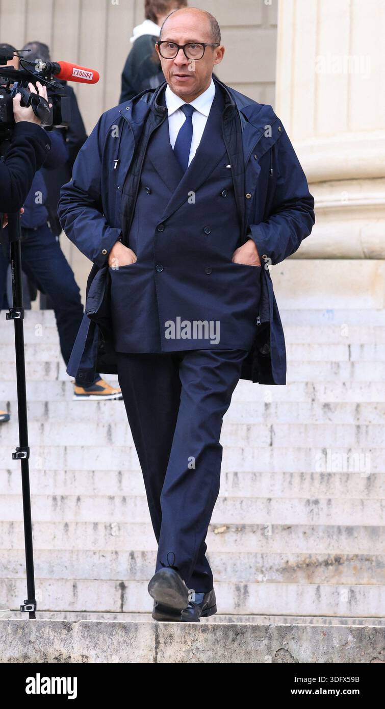 Philippe Diallo after the funeral ceremony for Rolland Courbis at ...