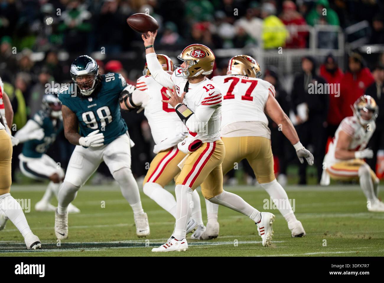 San Francisco 49ers quarterback Brock Purdy in action during an NFL ...