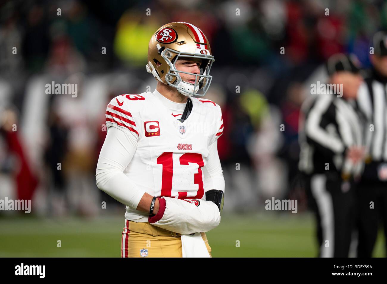 San Francisco 49ers quarterback Brock Purdy in action during an NFL ...