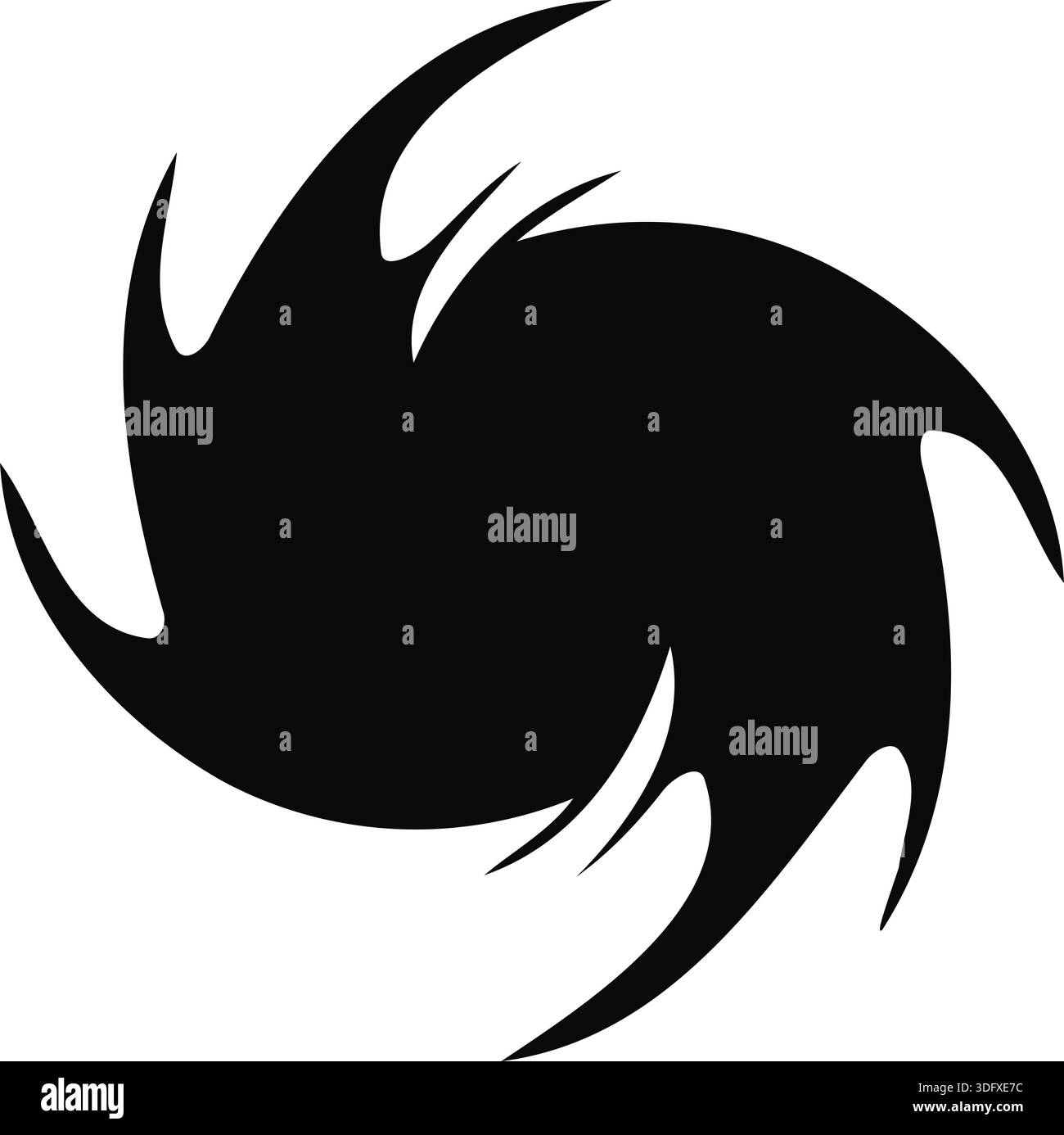 Abstract shape with mirrored sides creating a balanced whirlpool design ...