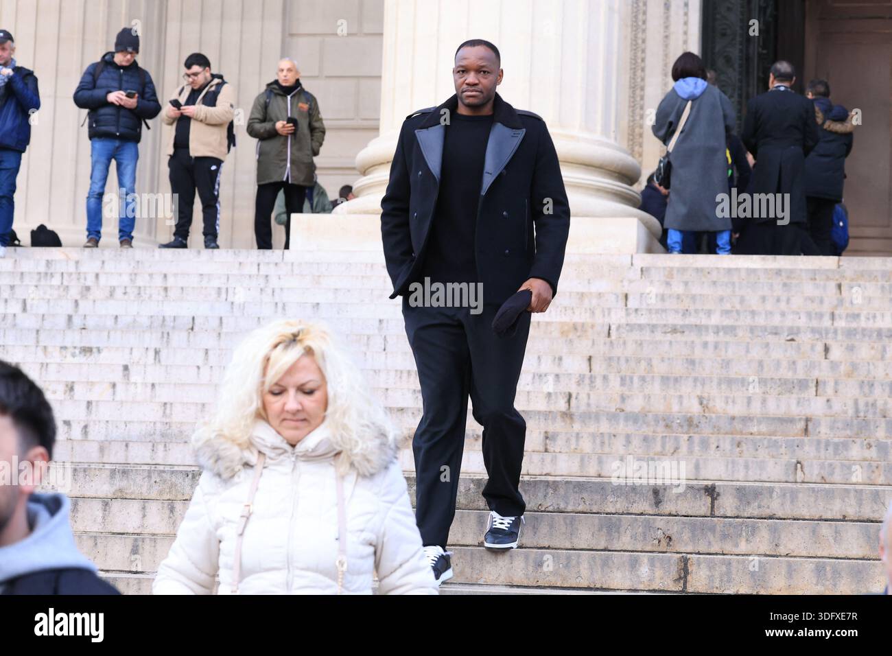 Steve Mandanda leaving the funeral ceremony for Rolland Courbis at ...