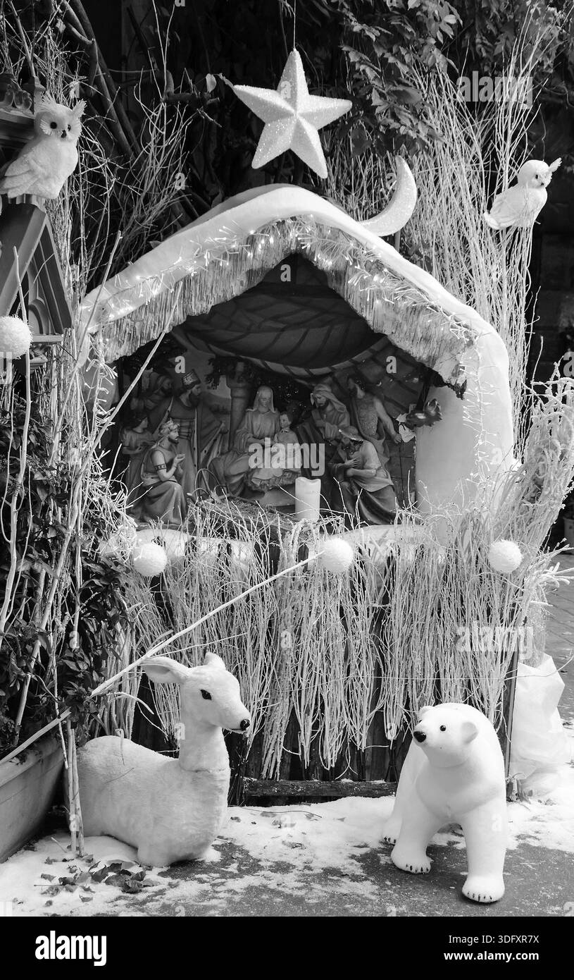 Paris street in december Black and White Stock Photos & Images - Alamy