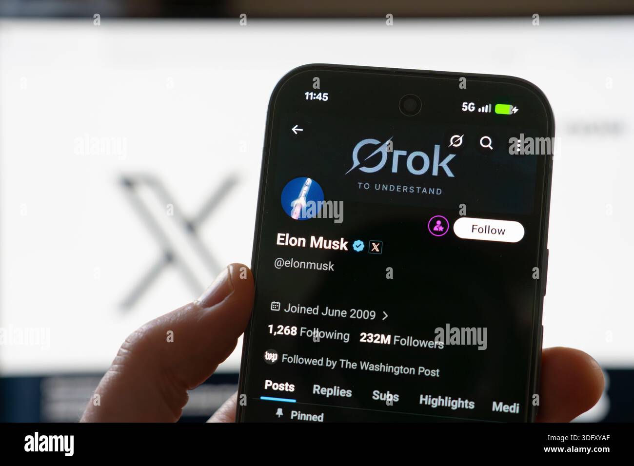 Elon Musk's official authenticated profile on social media network app ...