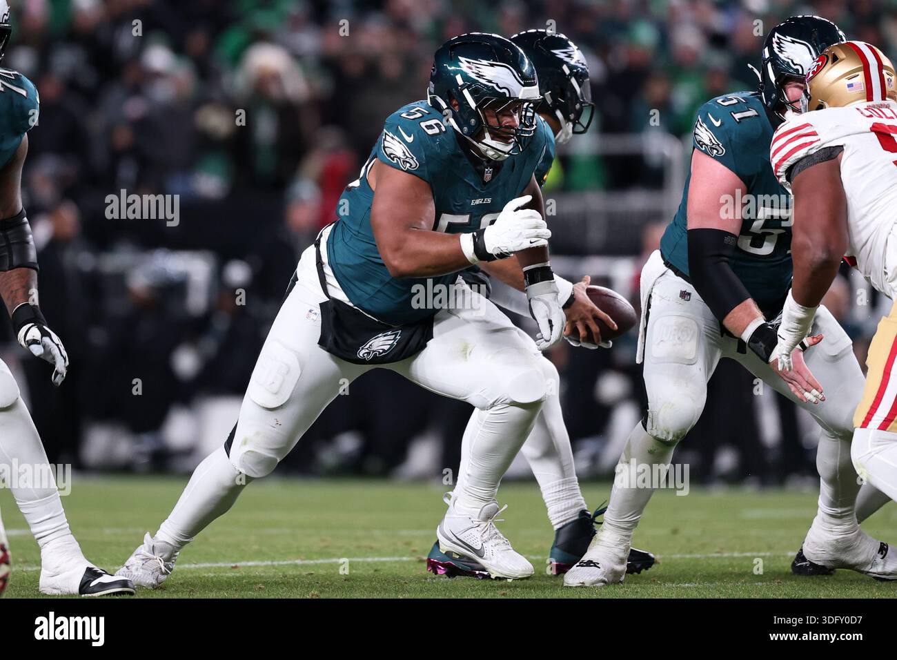 Philadelphia Eagles guard Tyler Steen (56) in action during the first ...