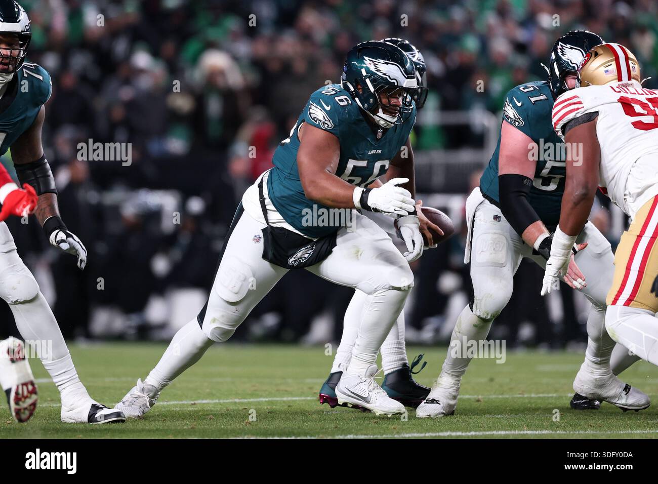 Philadelphia Eagles guard Tyler Steen (56) in action during the first ...