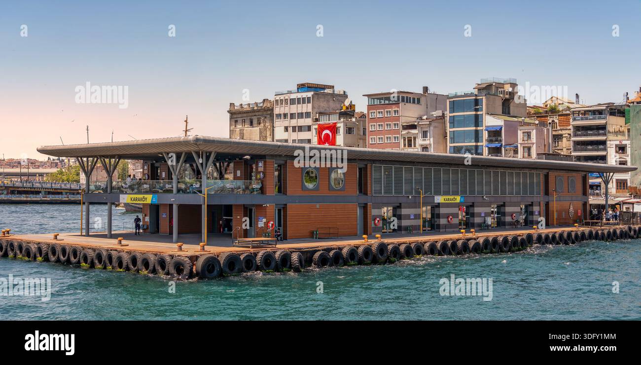 Istanbul, Turkey - June 5, 2025: Karakoy Ferry Terminal and Galata ...