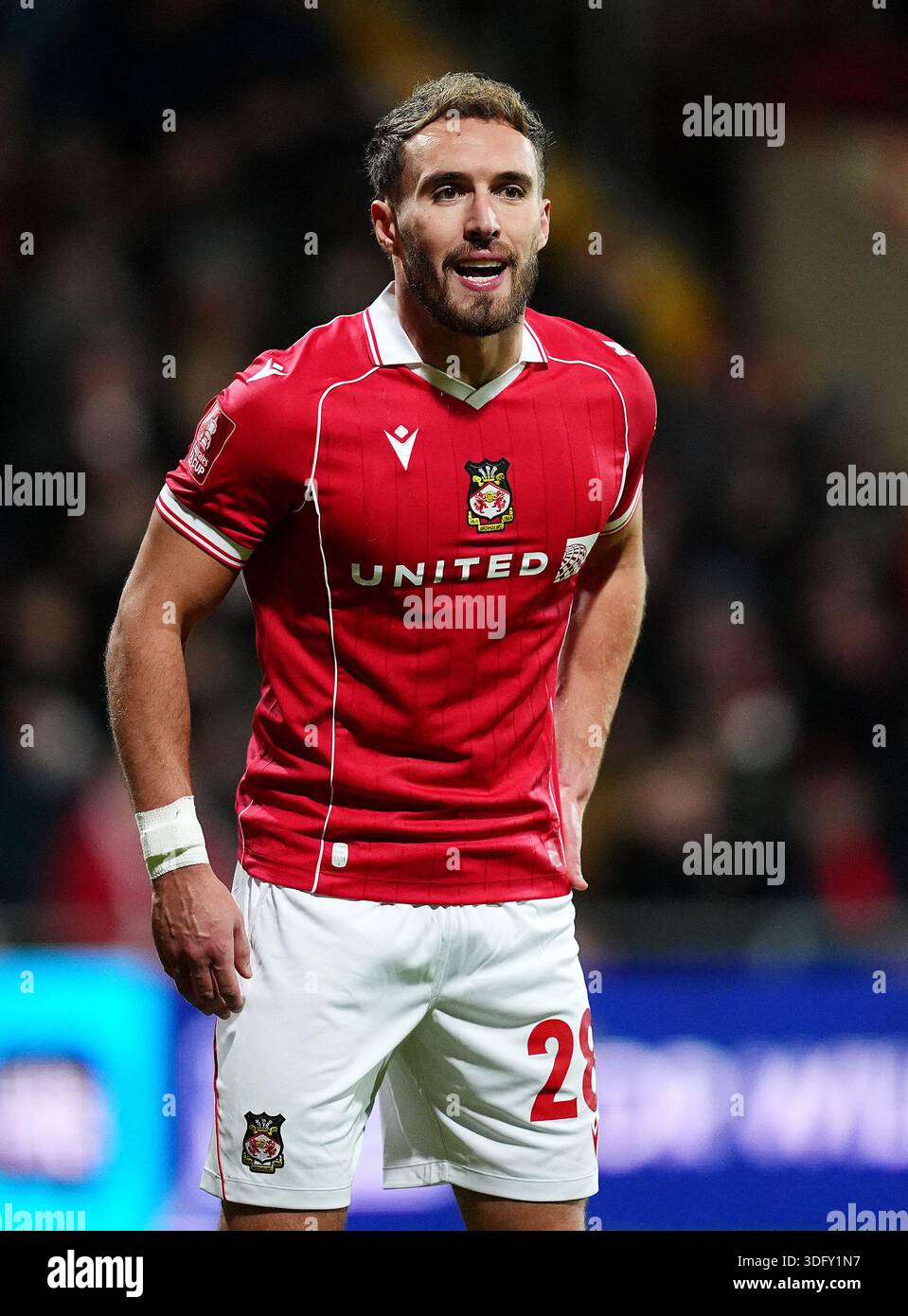 Wrexham's Sam Smith during the Emirates FA Cup third round match at ...