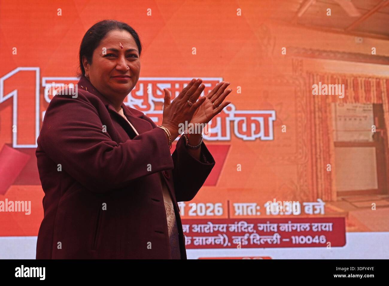 NEW DELHI, INDIA - JANUARY 14: Delhi Chief Minister Rekha Gupta during ...