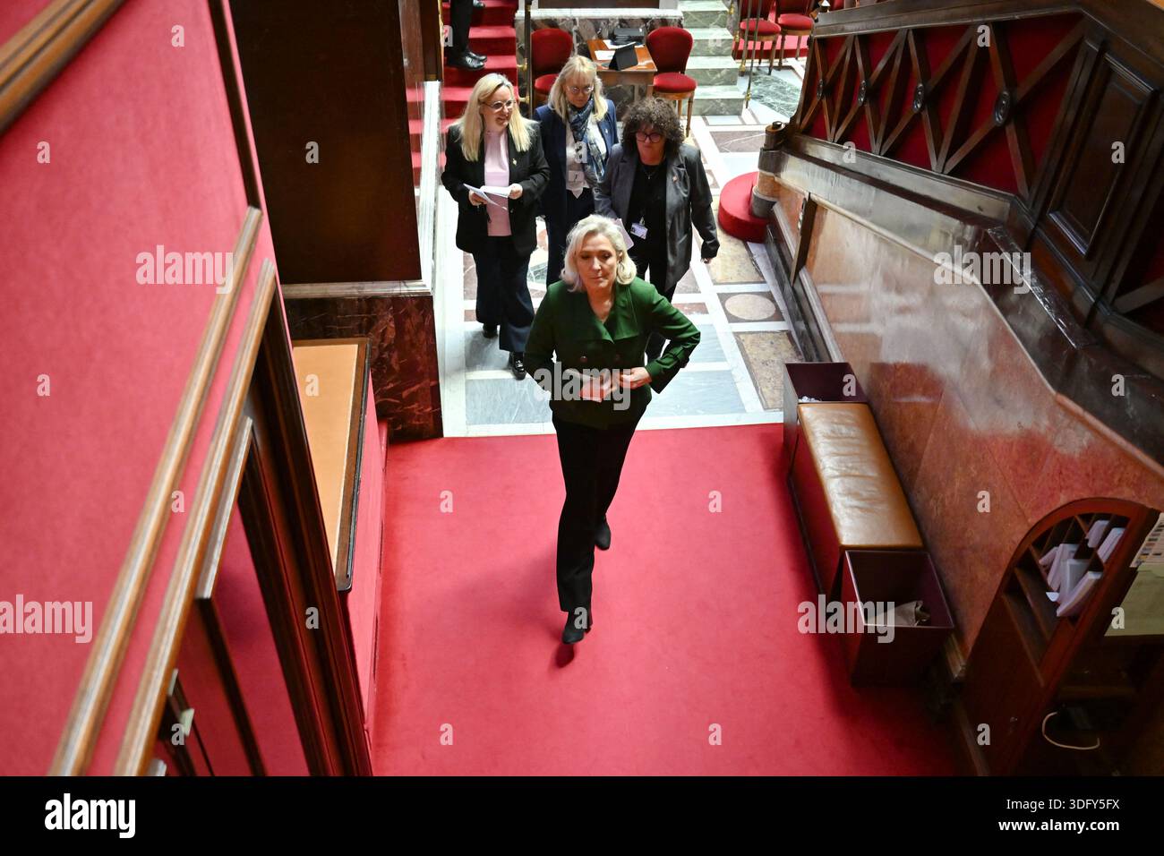 Marine Le Pen during the motion of censure tabled by Mathilde Panot and ...