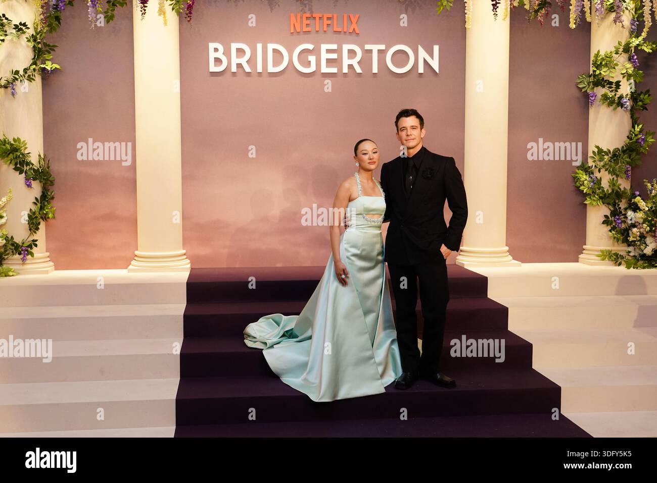 Yerin Ha and Luke Thompson attend the world premiere of season four of ...