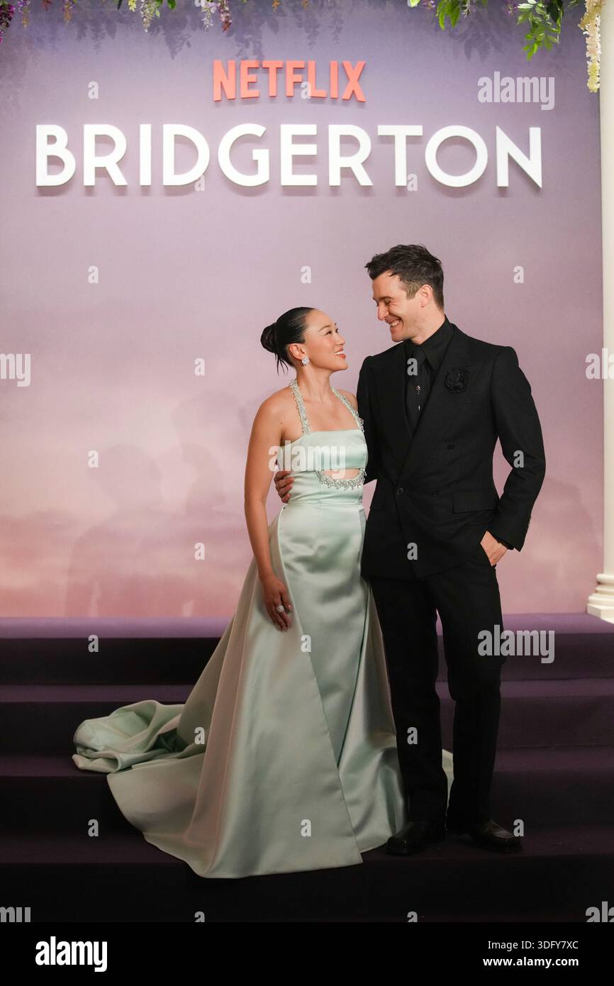 Yerin Ha and Luke Thompson arrive for the World premiere of "Bridgerton ...