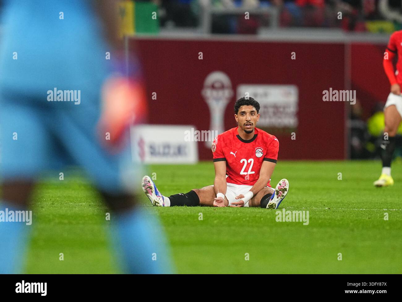January 14 2026: Omar Khaled Mohamed Marmoush of Egypt on the ground ...