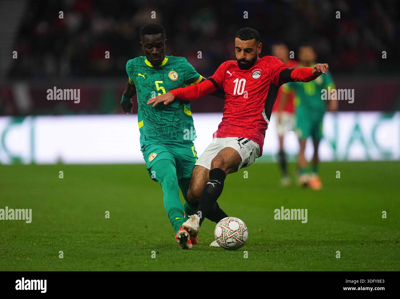 January 14 2026: Ismaila PathÃ© Ciss of Senegal and Mohamed Salah ...