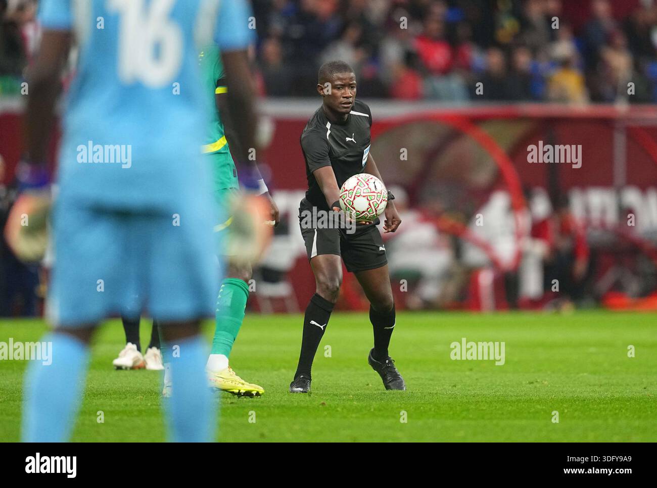January 14 2026: Pierre Atcho controls the ball during a 2025 AFCON ...
