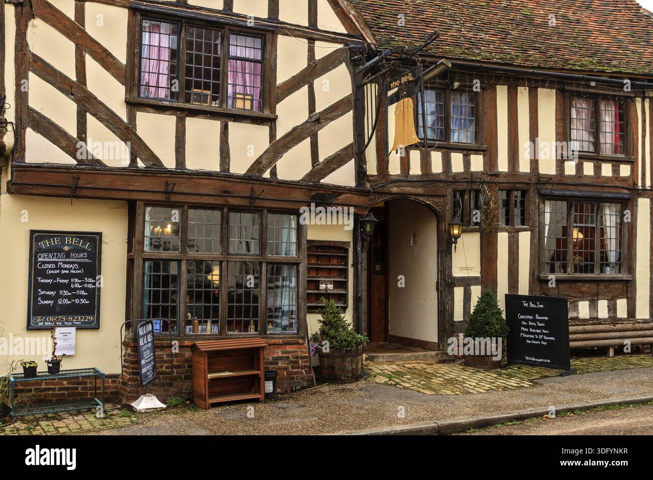 The Bell Inn Kersey Village Suffolk UK Stock Photo - Alamy