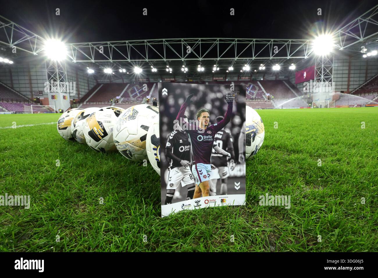 A general view of the offiical match day programme featuring Heart of ...