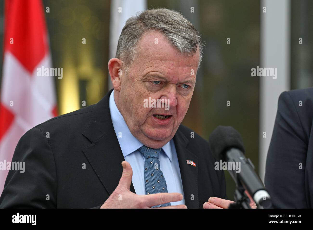 Denmark's Foreign Minister Lars Løkke Rasmussen speaks at a news ...