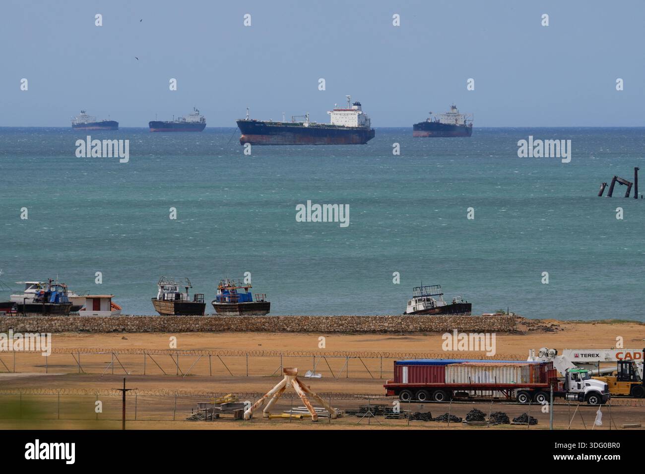 Oil tankers are anchored off Punta Cardon, Venezuela, Wednesday, Jan ...