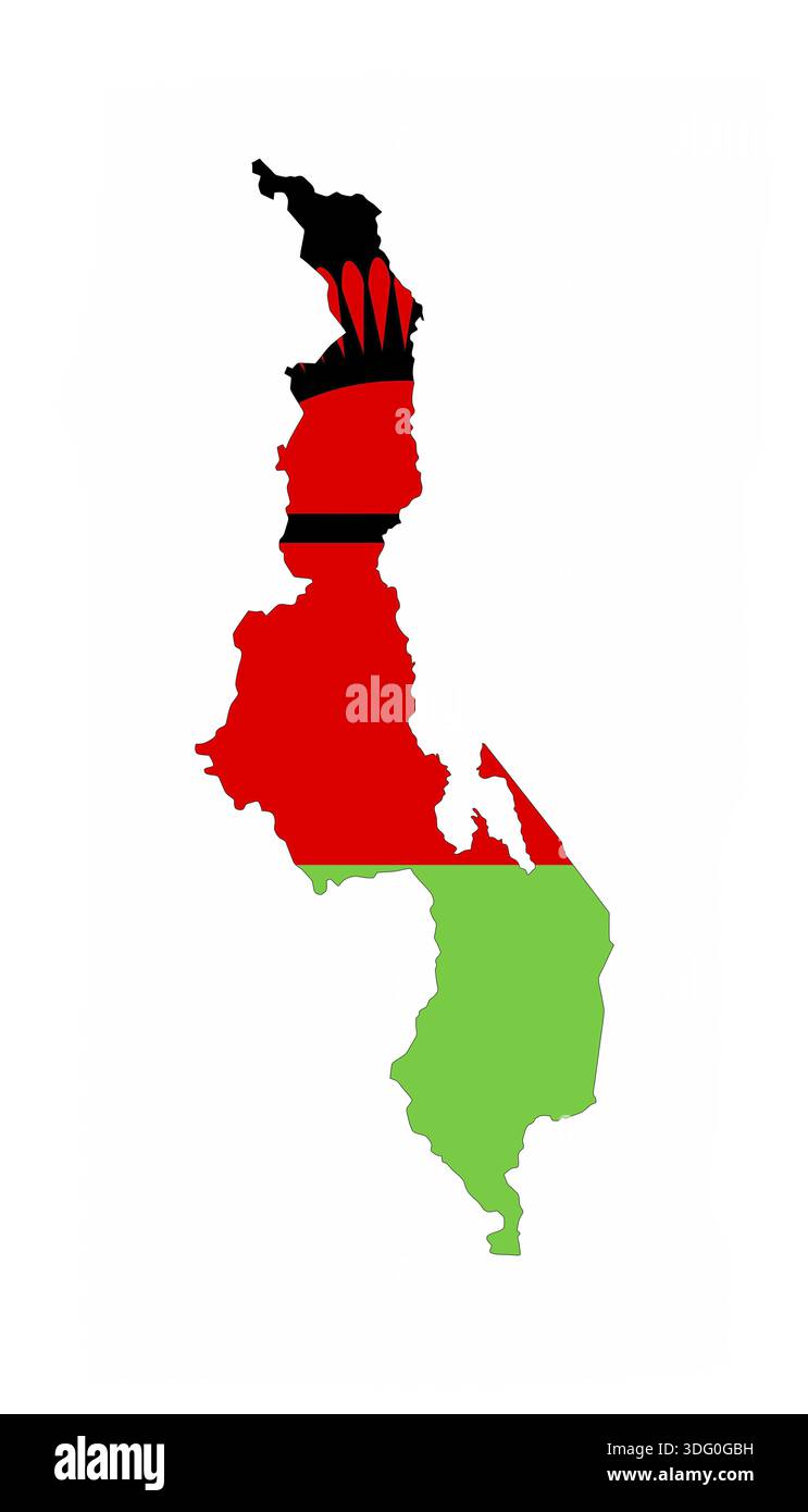 Malawi country flag map shape national symbol Stock Photo - Alamy